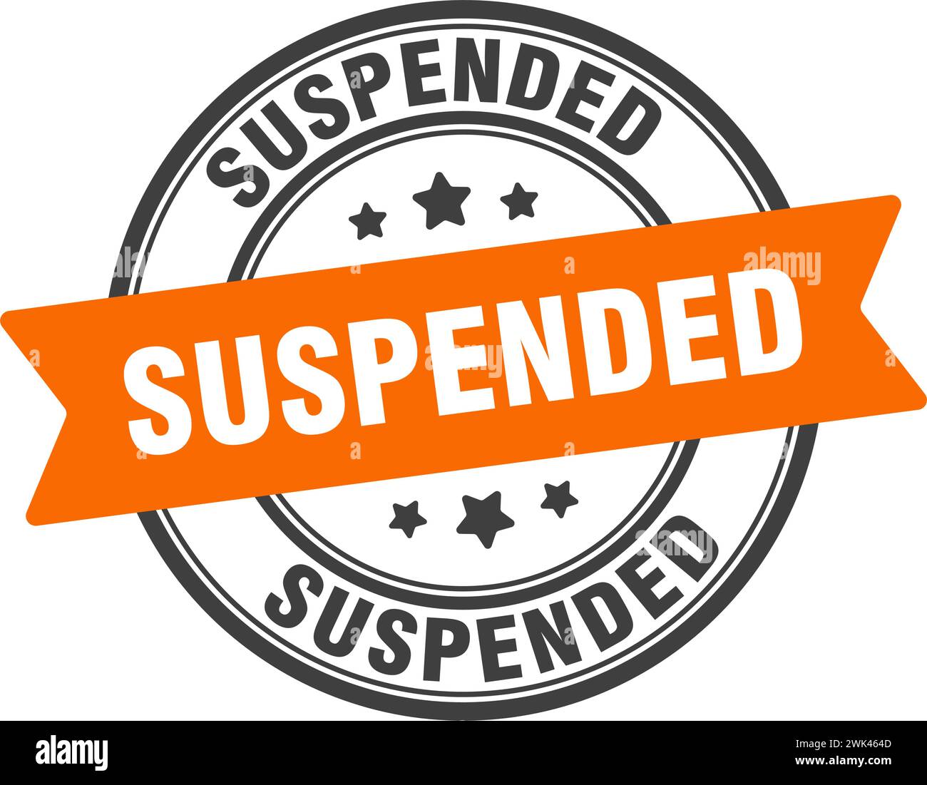 suspended stamp. suspended round sign. label on transparent background ...