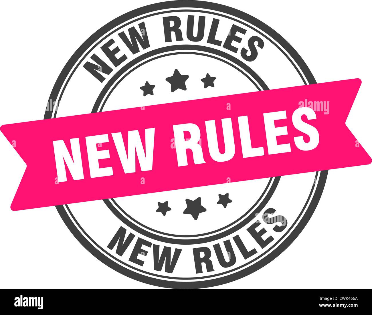 new rules stamp. new rules round sign. label on transparent background ...