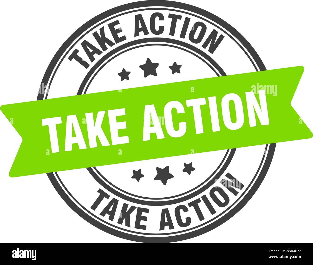 take action stamp. take action round sign. label on transparent ...