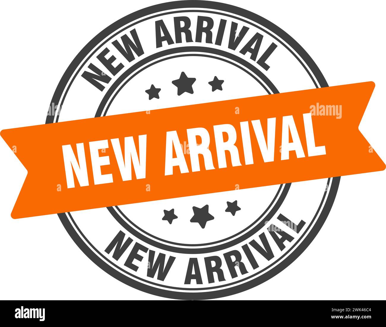 new arrival stamp. new arrival round sign. label on transparent ...