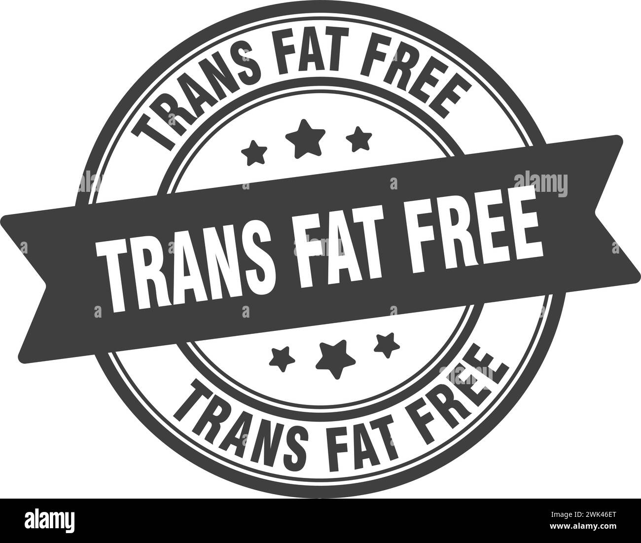 trans fat free stamp. trans fat free round sign. label on transparent ...
