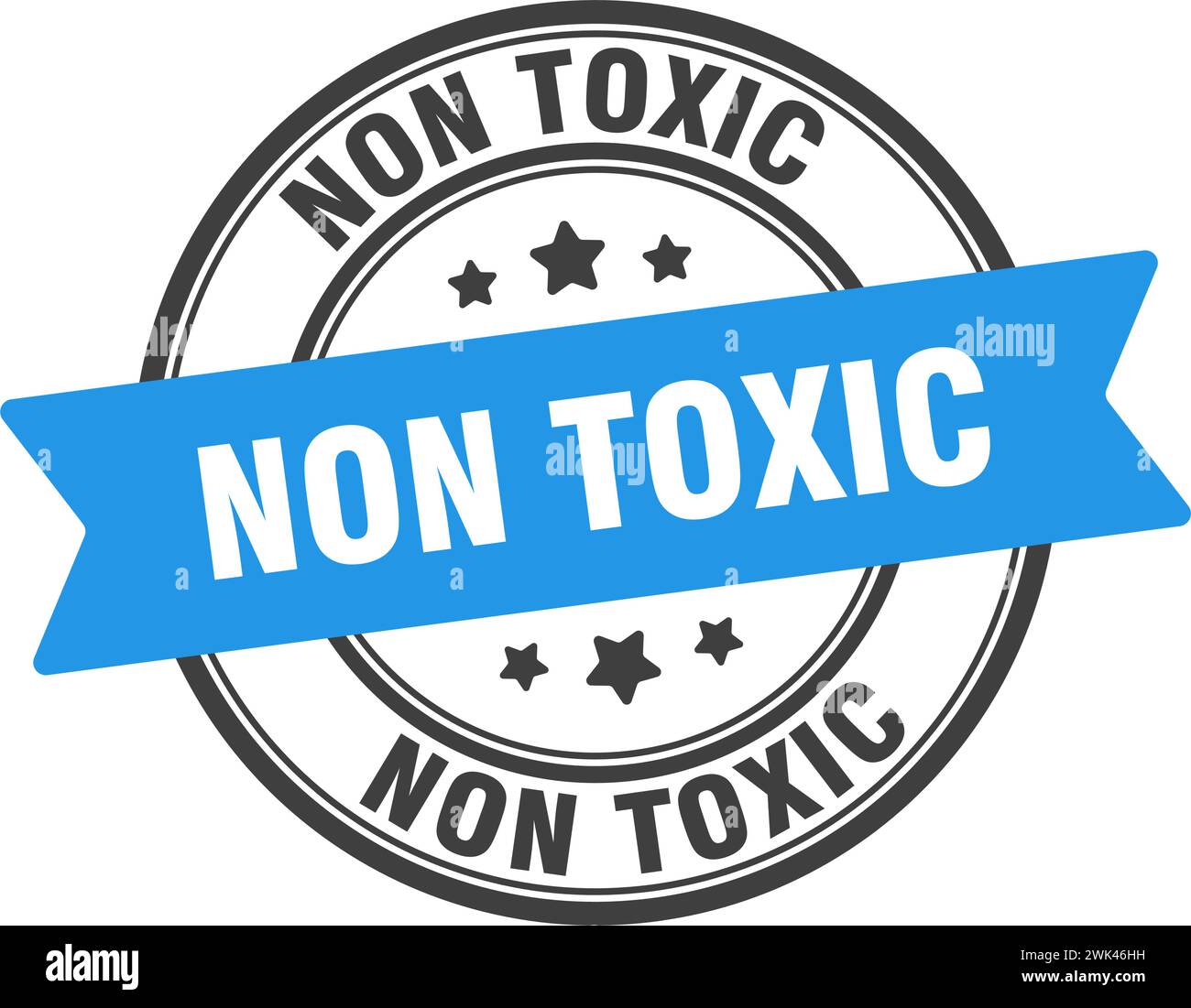 non toxic stamp. non toxic round sign. label on transparent background ...