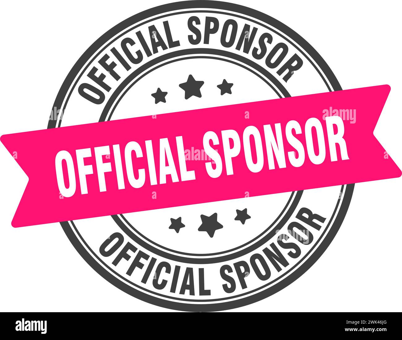 official sponsor stamp. official sponsor round sign. label on ...