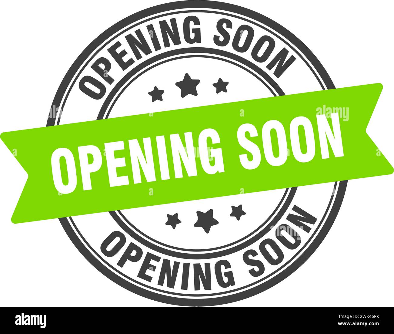 opening soon stamp. opening soon round sign. label on transparent ...