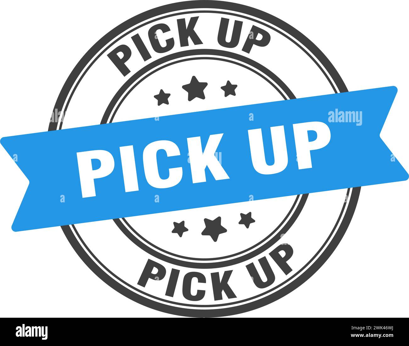 pick up stamp. pick up round sign. label on transparent background ...