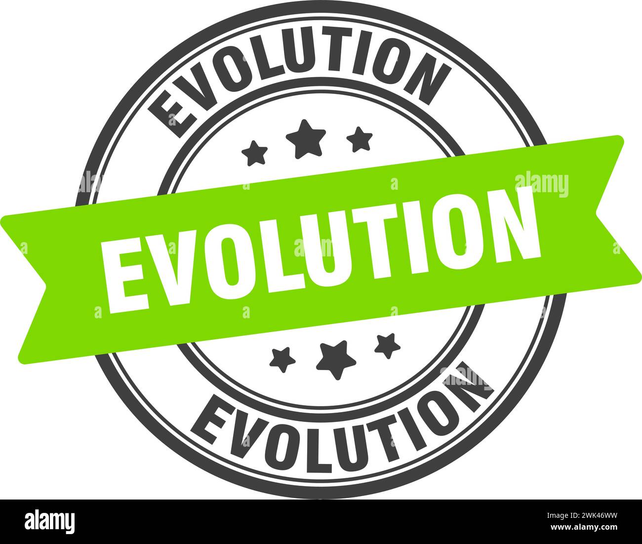 evolution stamp. evolution round sign. label on transparent background ...
