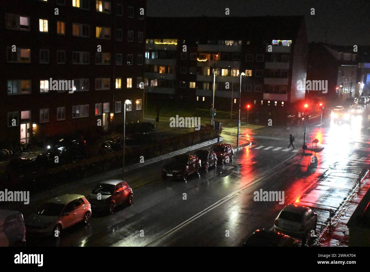Kastrup/Copenhgen/ Denmark /18 February 2024/Danish weather rain fall ...