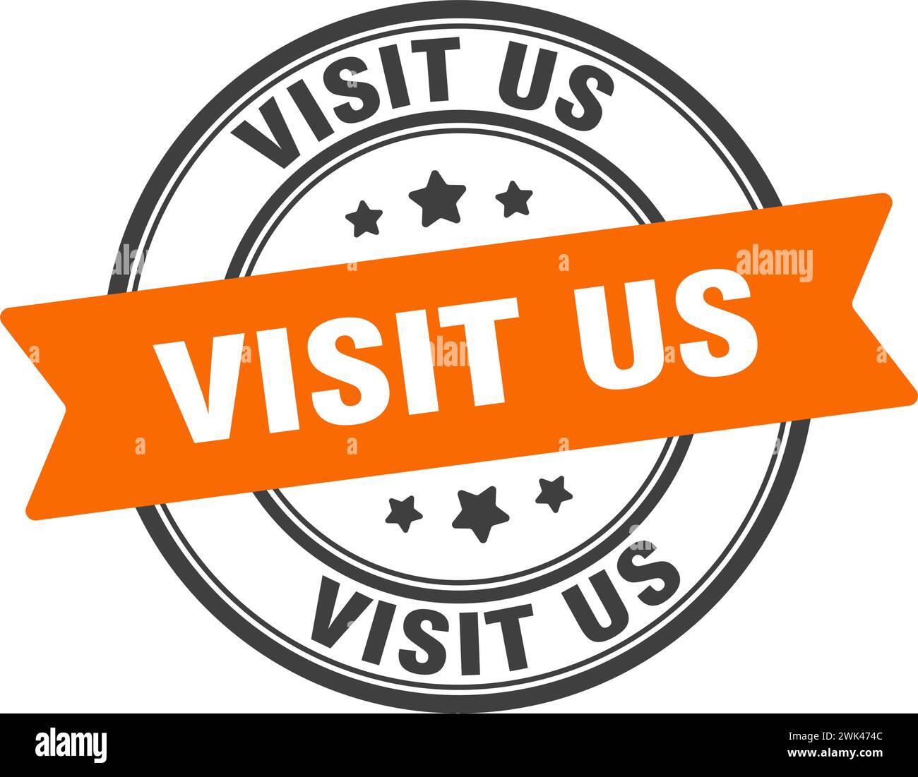 visit us stamp. visit us round sign. label on transparent background ...
