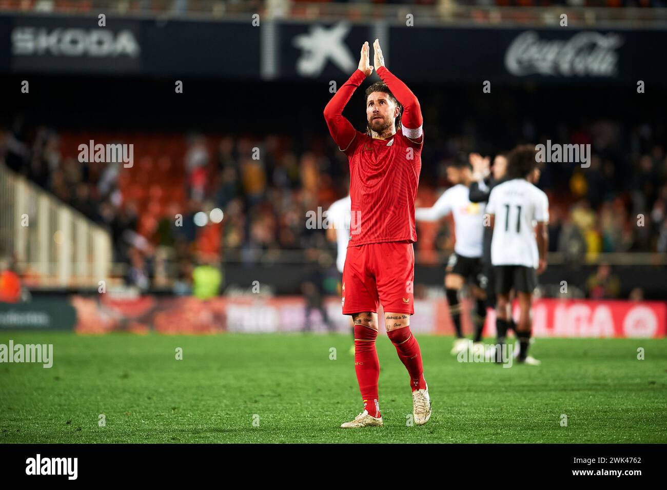 Sergio Ramos of Sevilla FC reacts during the La Liga EA Sport Regular ...