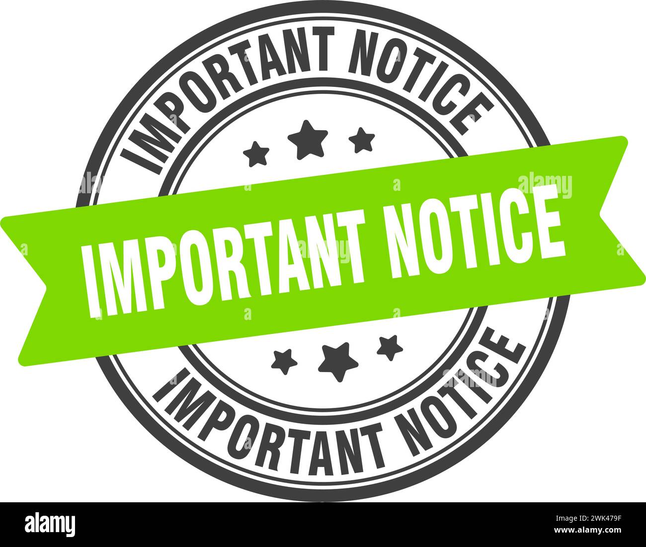 important notice stamp. important notice round sign. label on ...