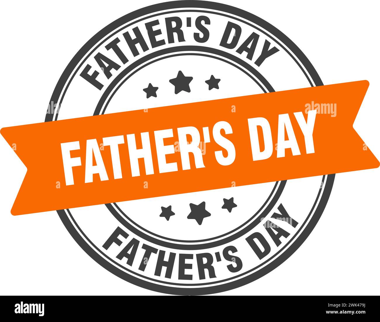 father's day stamp. father's day round sign. label on transparent ...