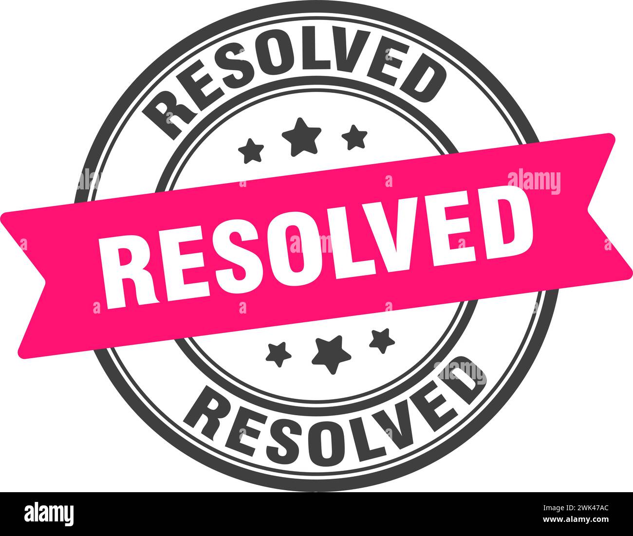 resolved stamp. resolved round sign. label on transparent background ...