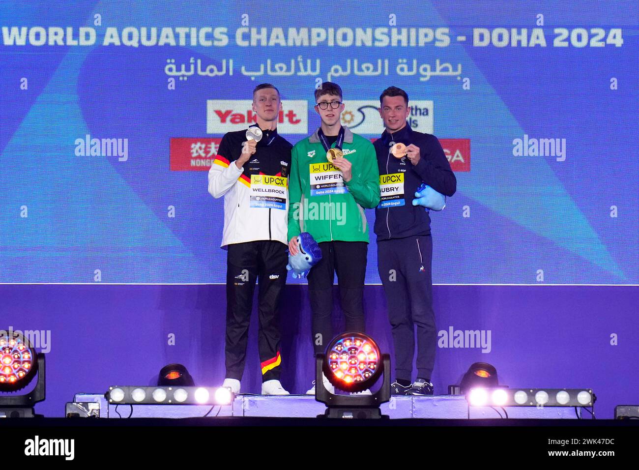 Silver medalist Florian Wellbrock of Germany, gold medalist Daniel ...