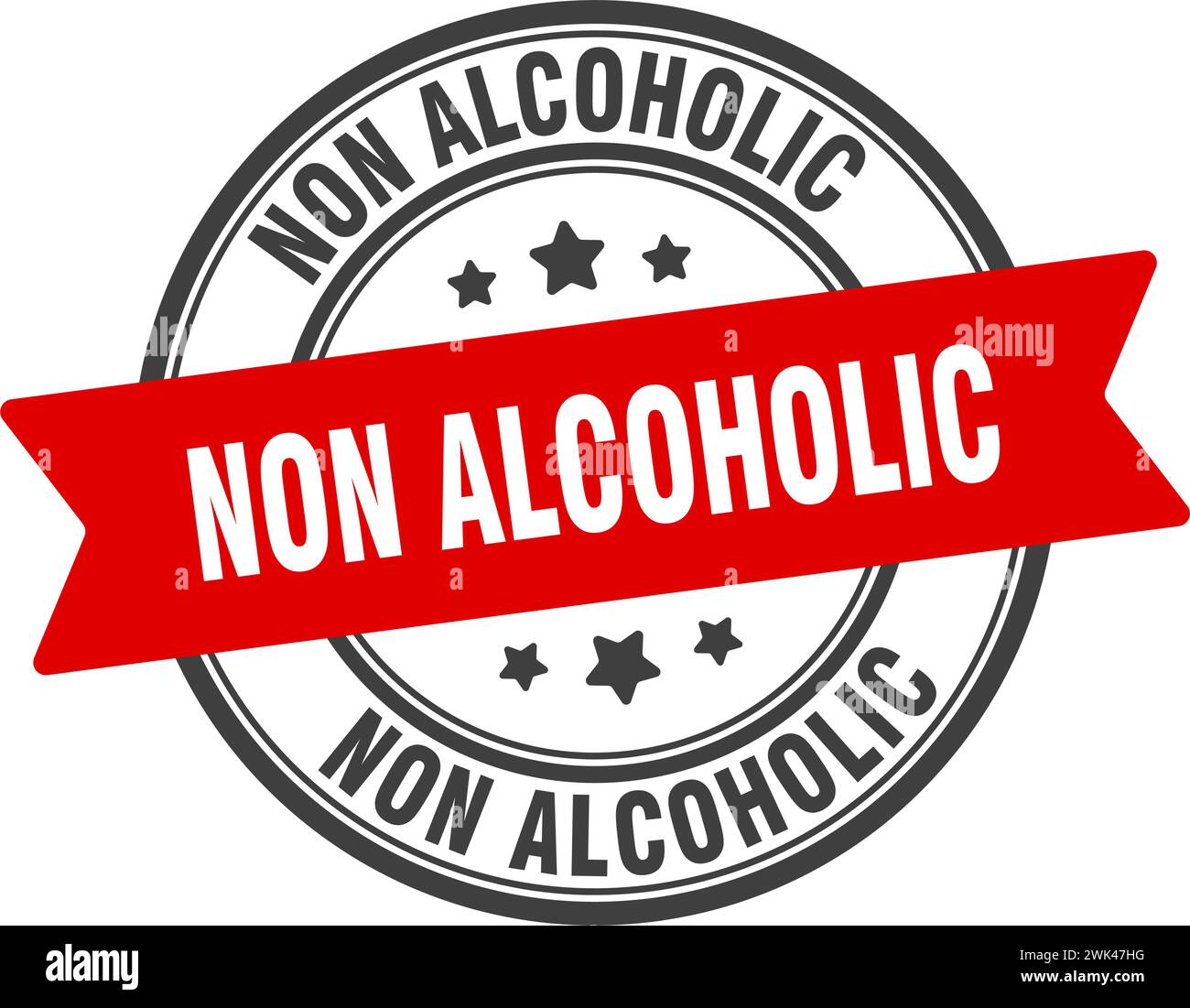 non alcoholic stamp. non alcoholic round sign. label on transparent ...