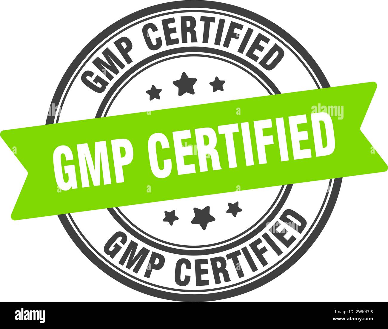 gmp certified stamp. gmp certified round sign. label on transparent ...
