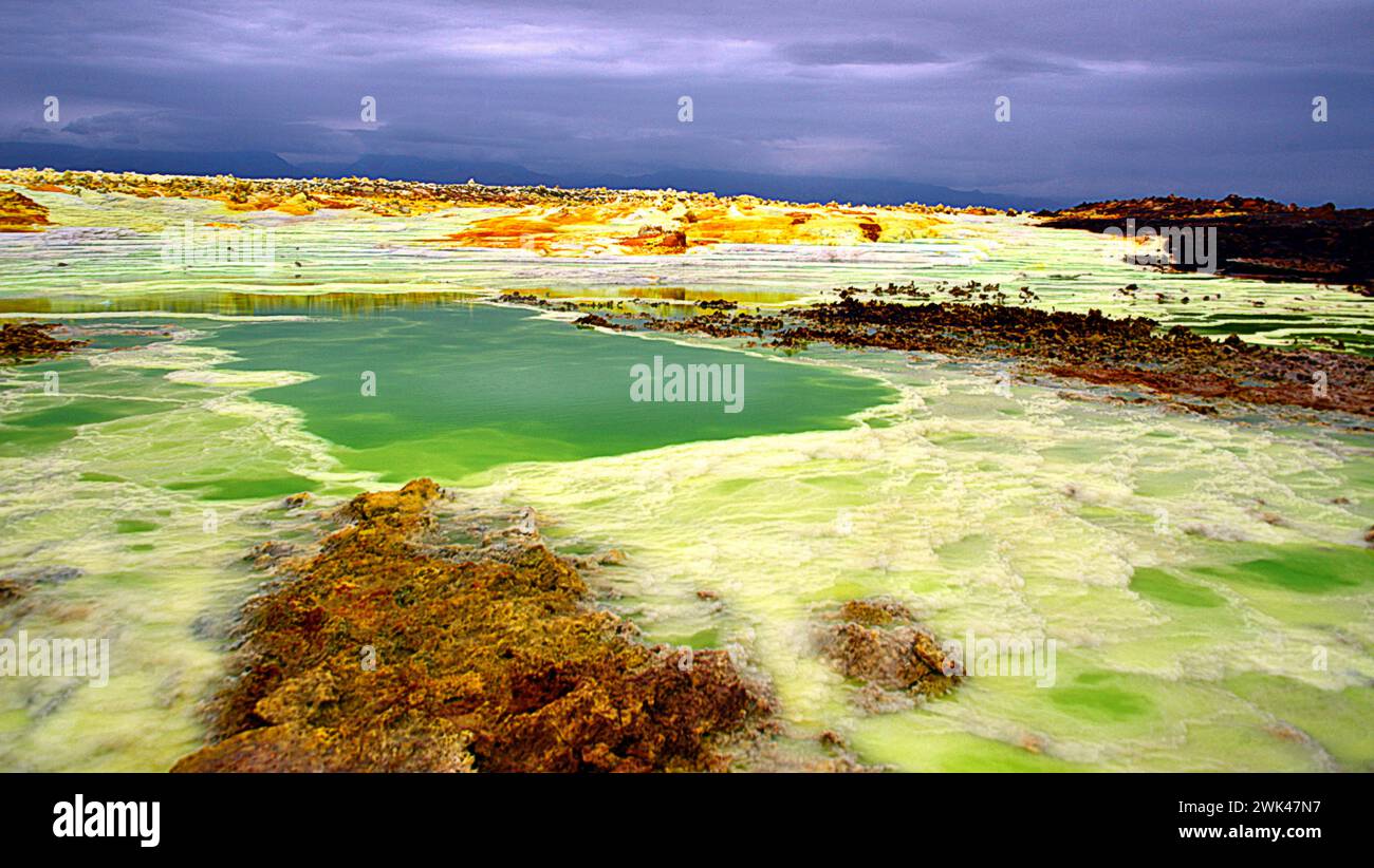 The Danakil desert, in north-eastern Ethiopia, inhabited by a few Afar ...