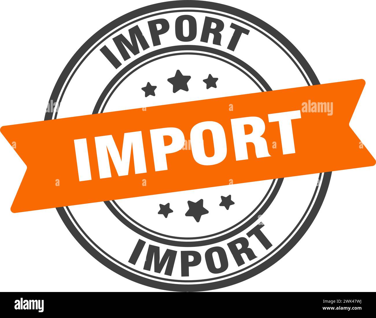 import stamp. import round sign. label on transparent background Stock ...