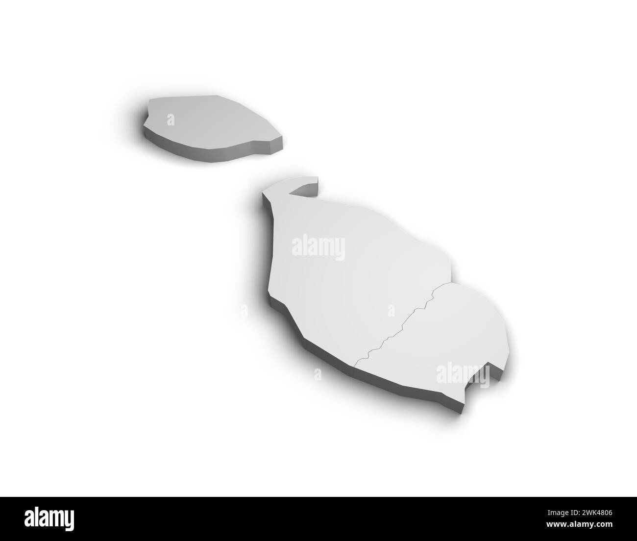 3d Malta map illustration white background isolate Stock Photo - Alamy