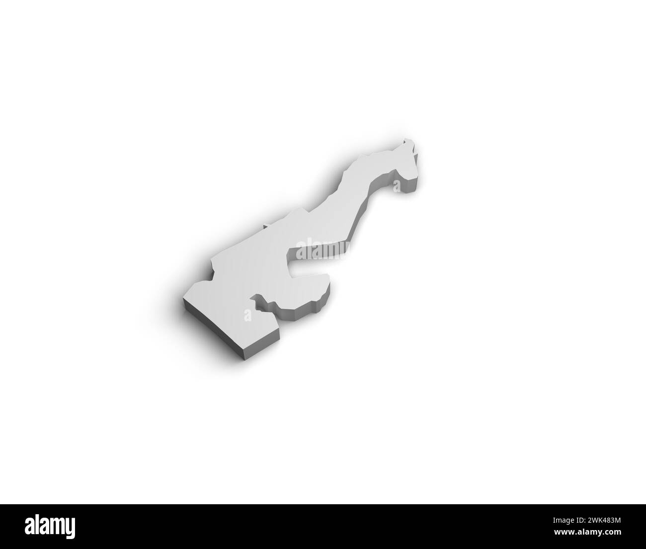 3d Monaco map illustration white background isolate Stock Photo - Alamy
