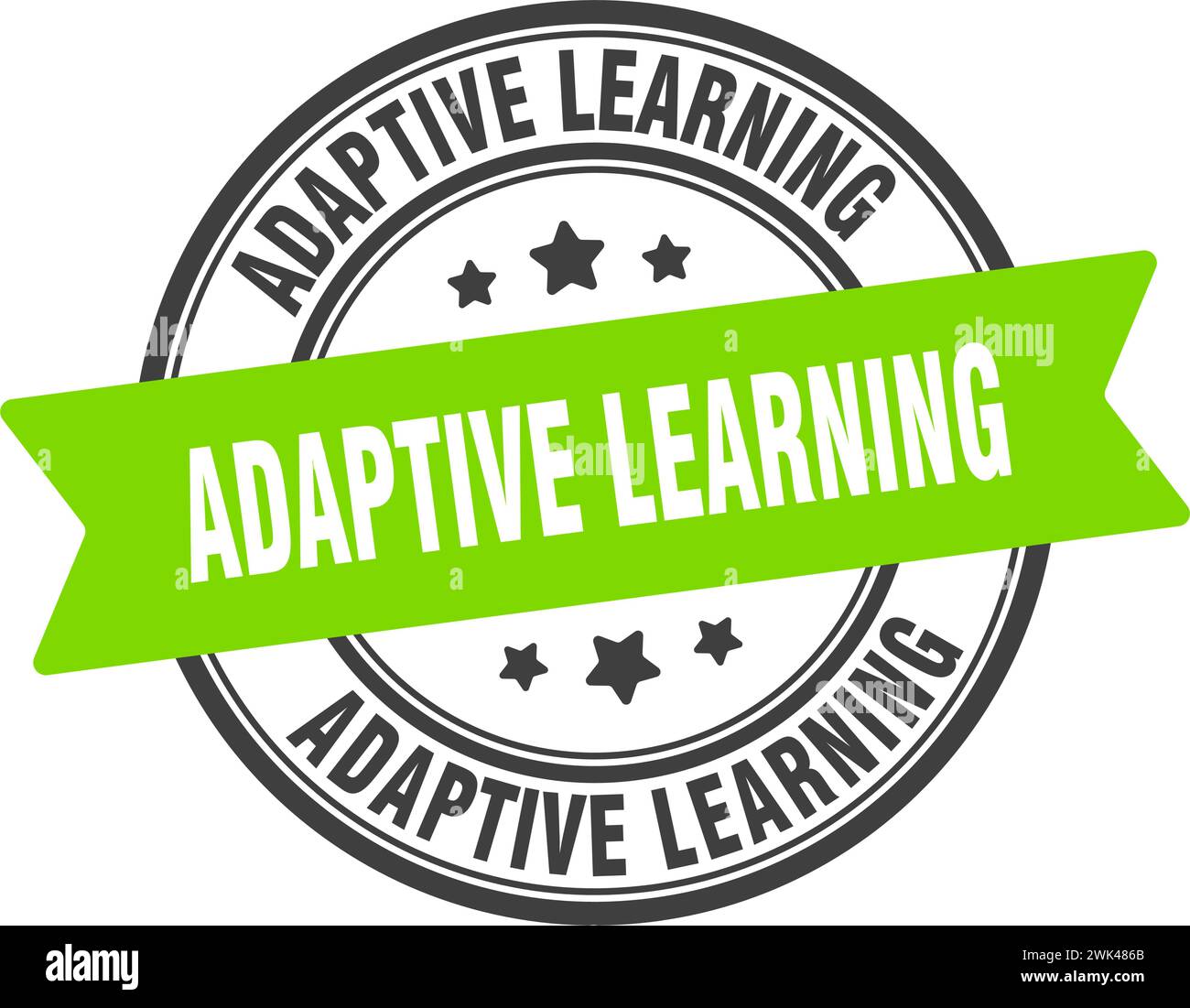 adaptive learning stamp. adaptive learning round sign. label on ...