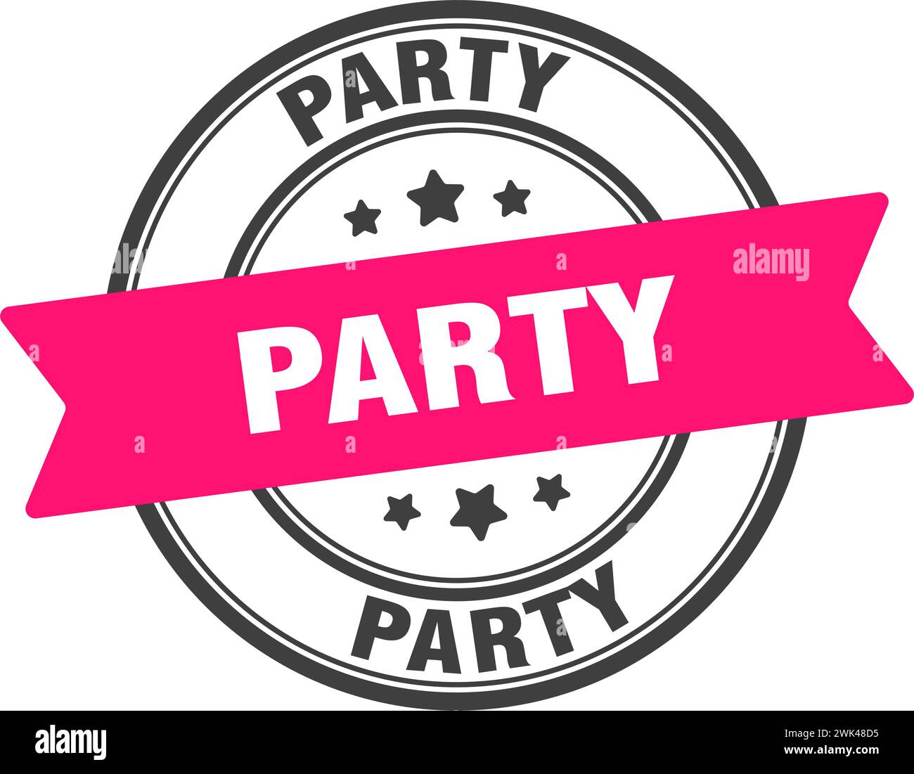 party stamp. party round sign. label on transparent background Stock ...