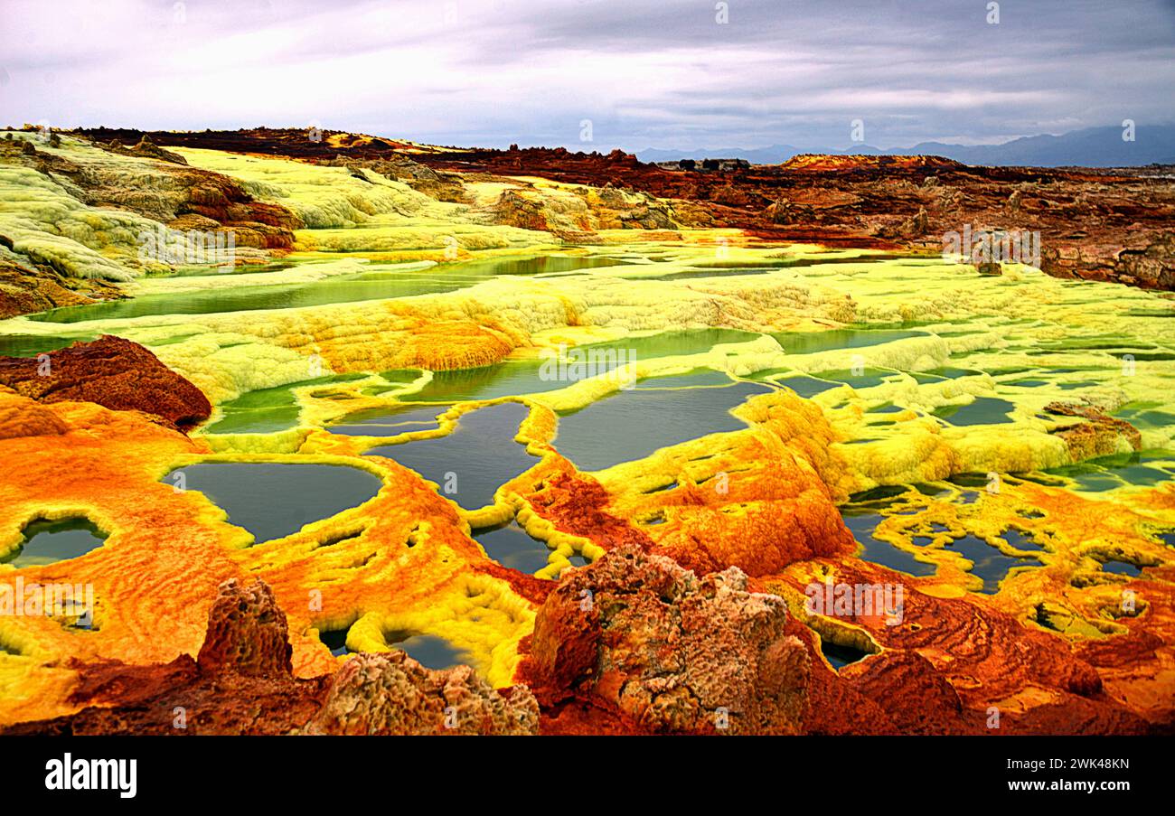 The Danakil desert, in north-eastern Ethiopia, inhabited by a few Afar ...