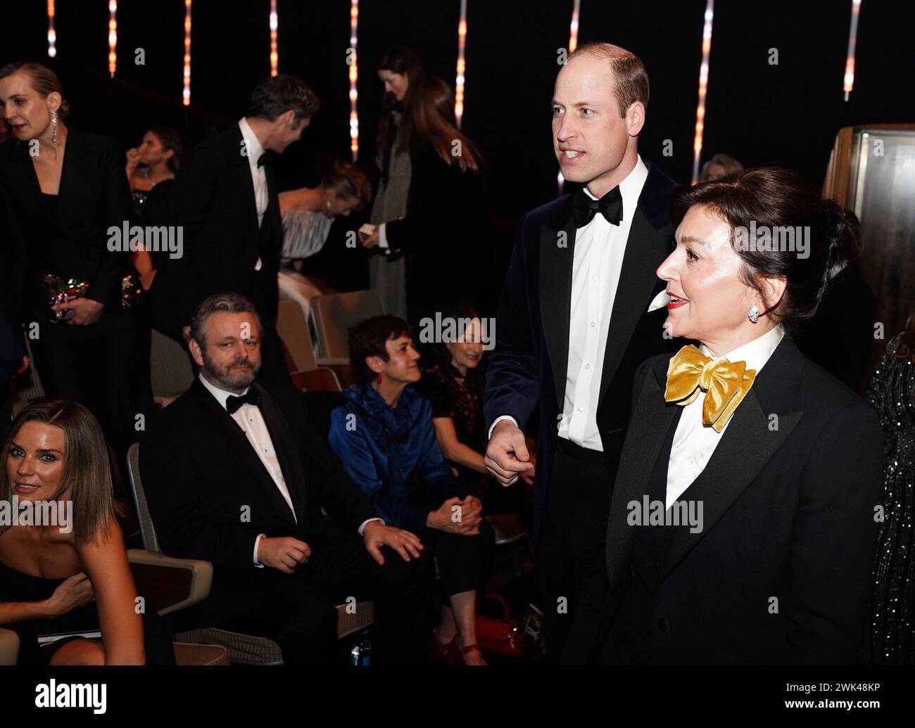 The Prince of Wales, president of Bafta, walks with Jane Millichip, CEO ...