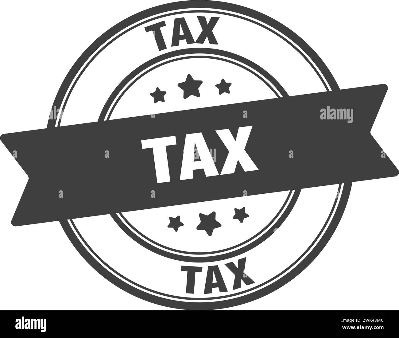 tax stamp. tax round sign. label on transparent background Stock Vector ...