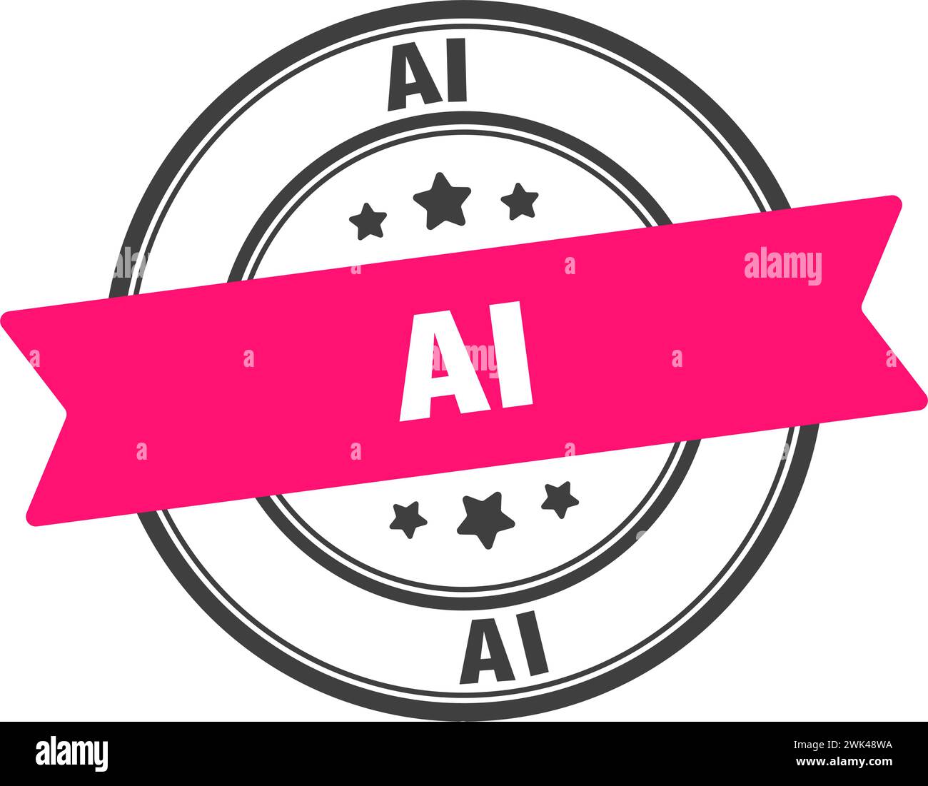 ai stamp. ai round sign. label on transparent background Stock Vector ...