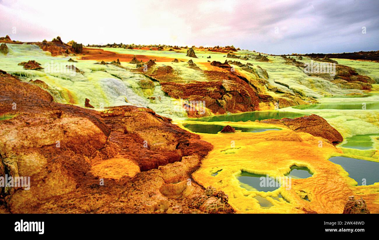 The Danakil desert, in north-eastern Ethiopia, inhabited by a few Afar ...