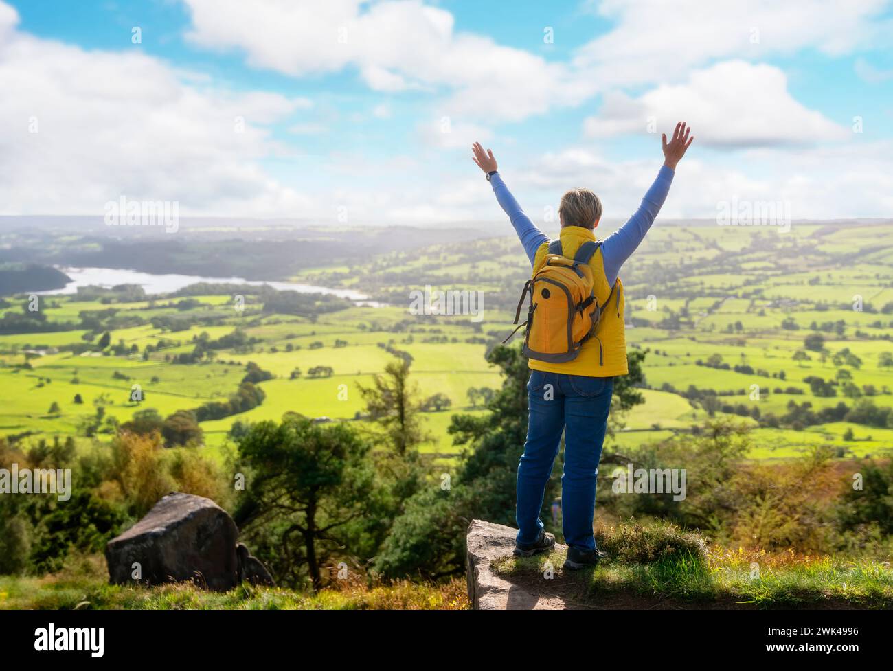 Stunning Woman reaching the destination and taking selfie, photos, and ...