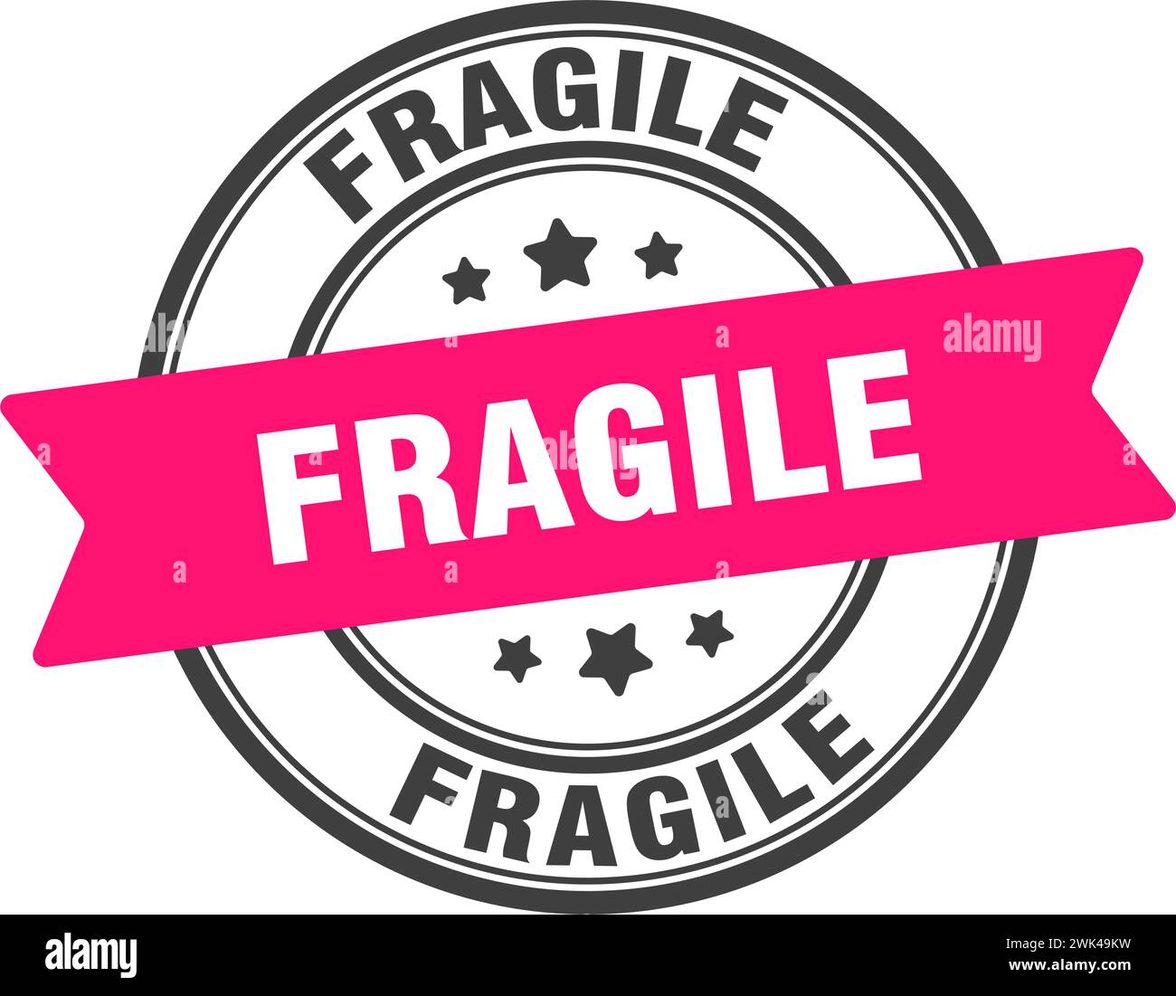 fragile stamp. fragile round sign. label on transparent background ...