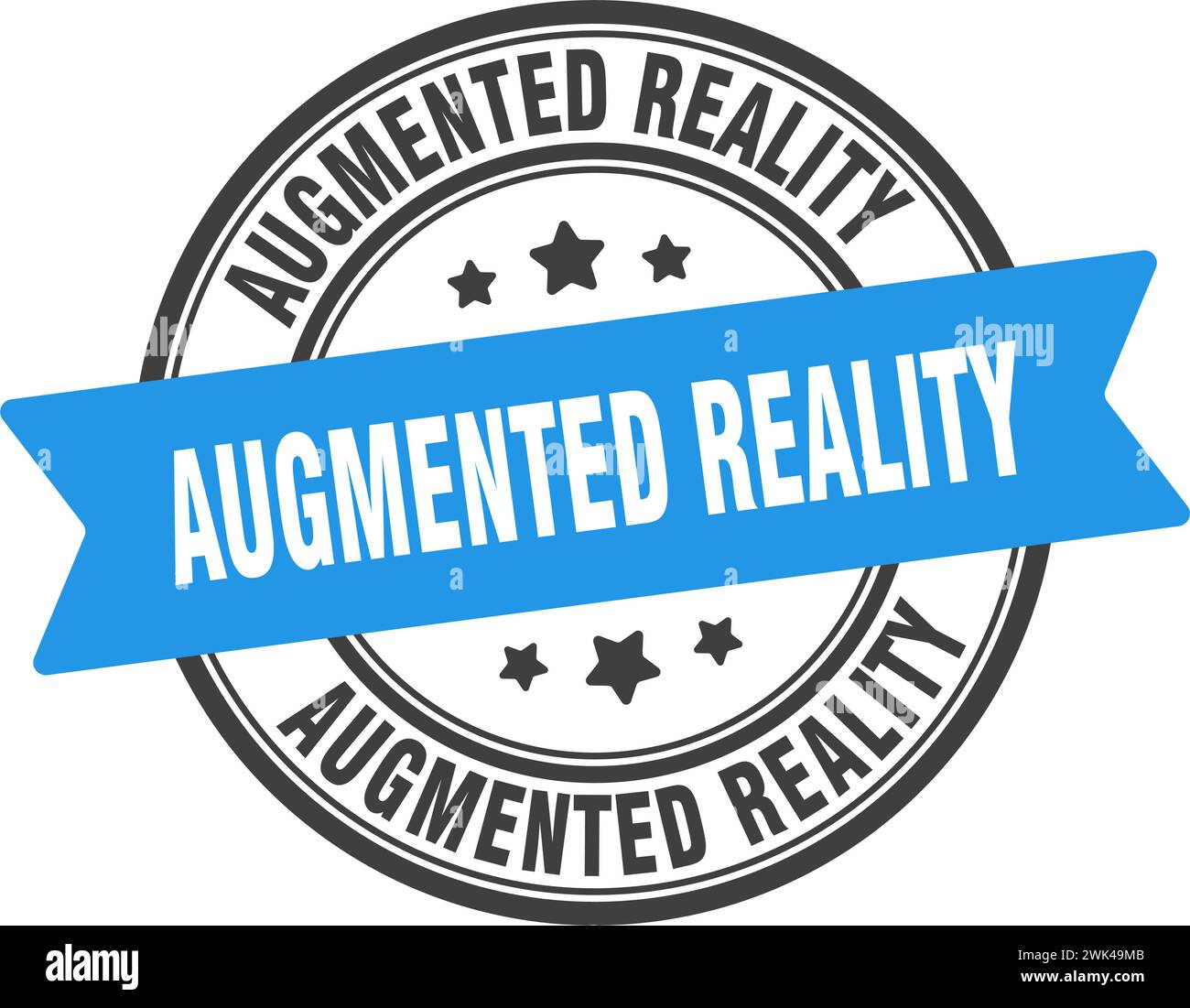 augmented reality stamp. augmented reality round sign. label on ...