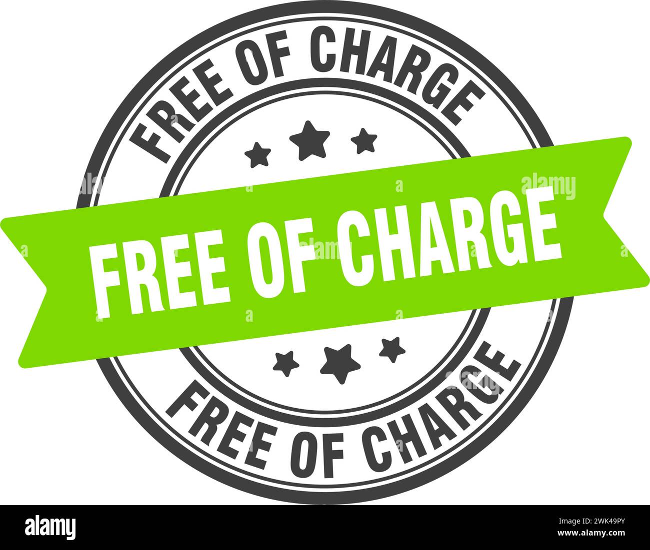 free of charge stamp. free of charge round sign. label on transparent ...