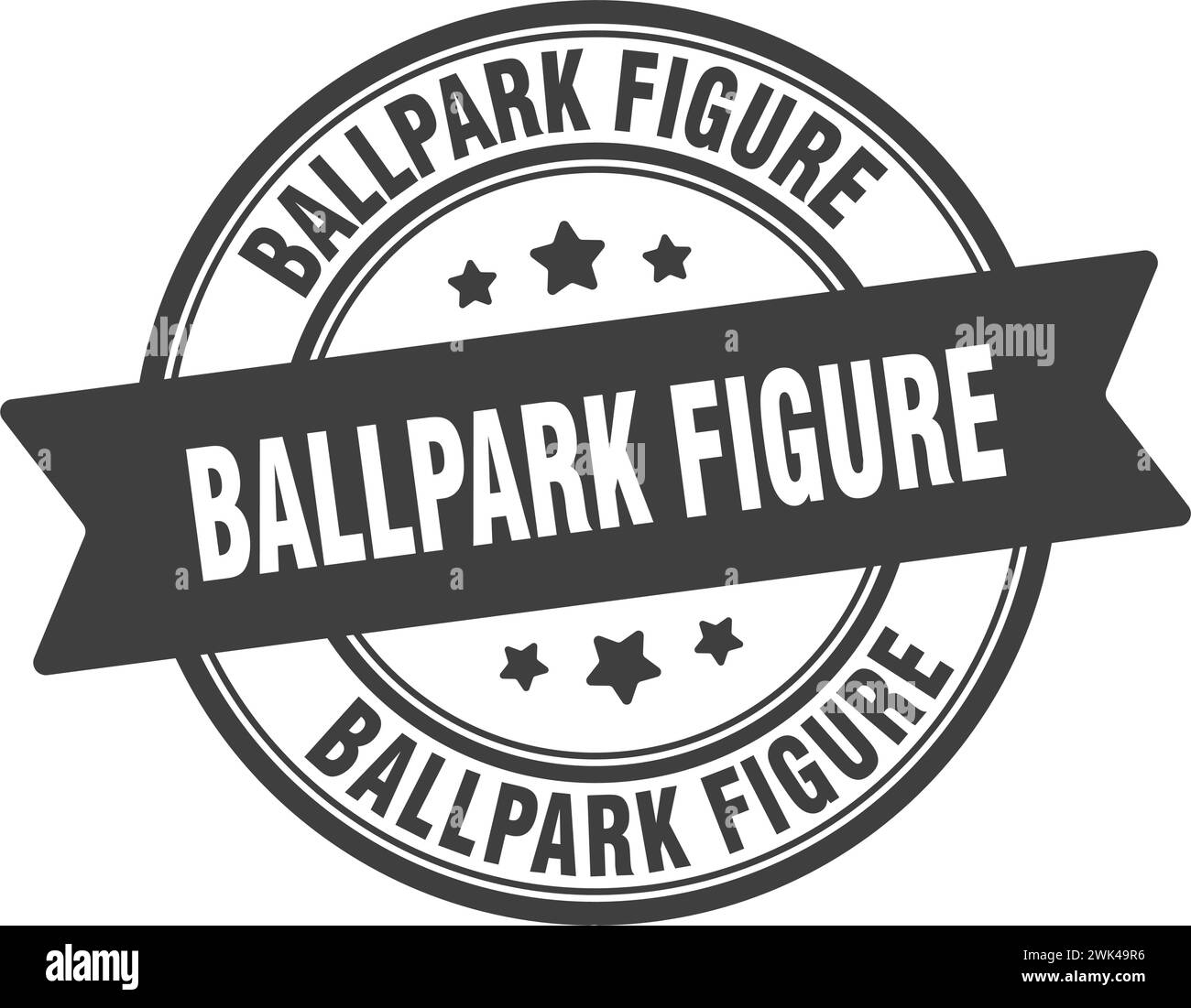ballpark figure stamp. ballpark figure round sign. label on transparent ...