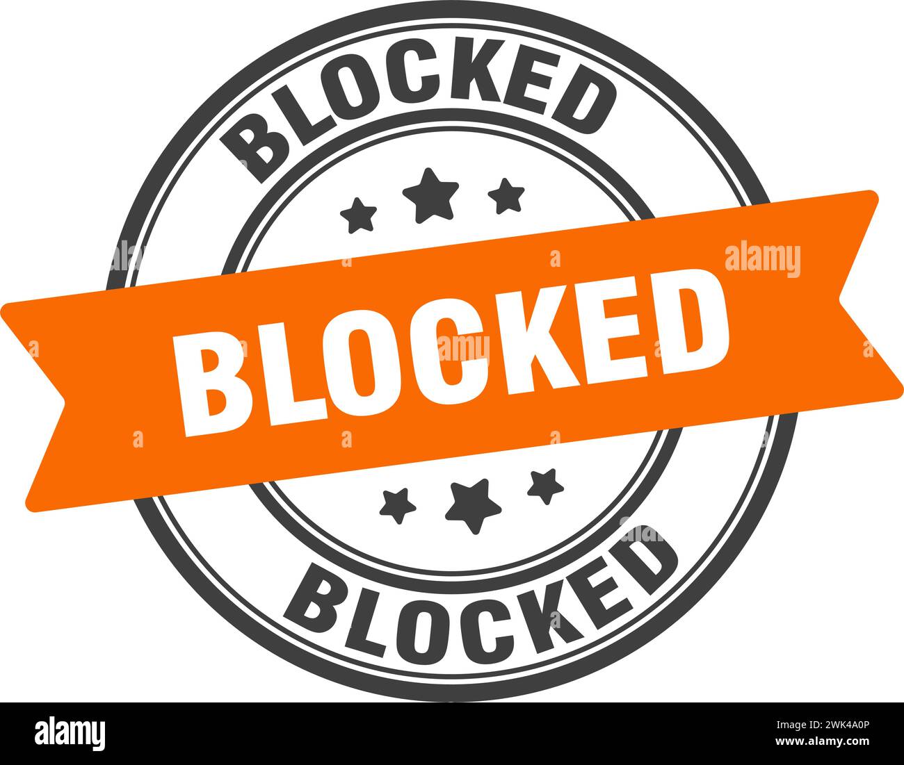 blocked stamp. blocked round sign. label on transparent background ...