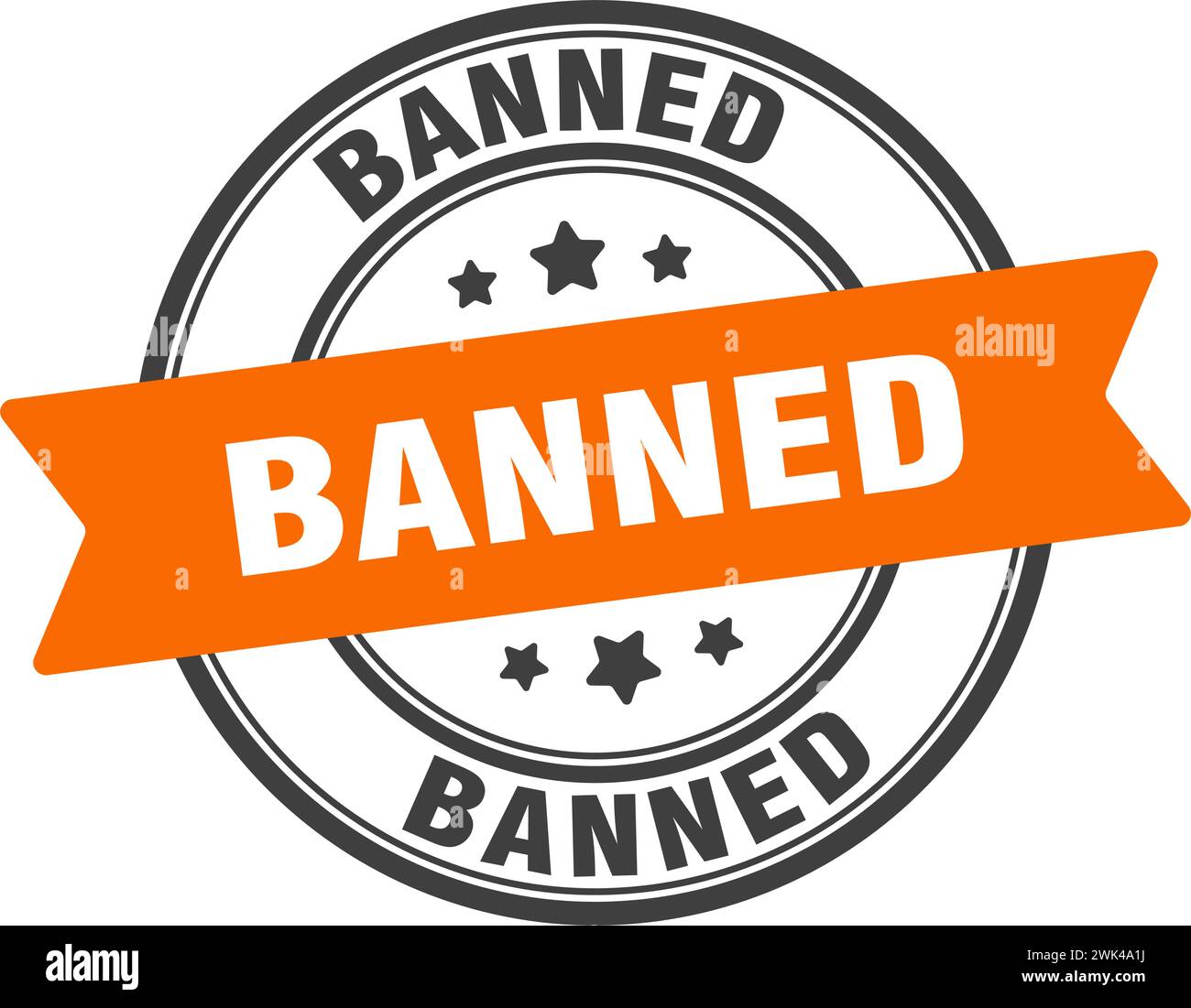 banned stamp. banned round sign. label on transparent background Stock ...