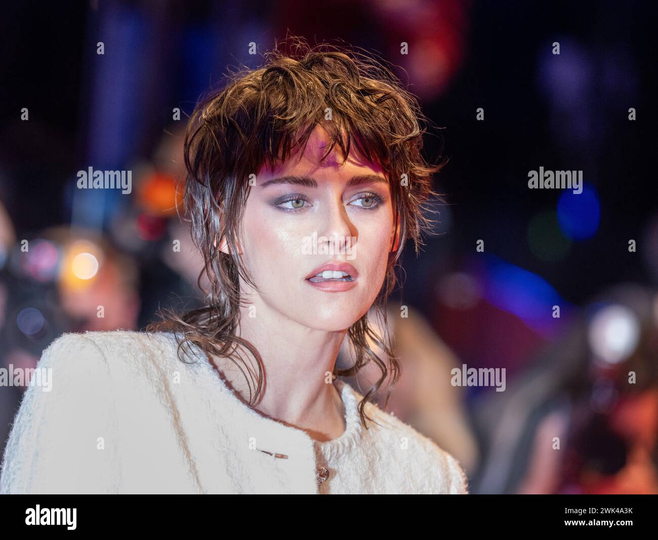 Berlin, Germany. 18th Feb, 2024. Actress Kristen Stewart stands on the ...