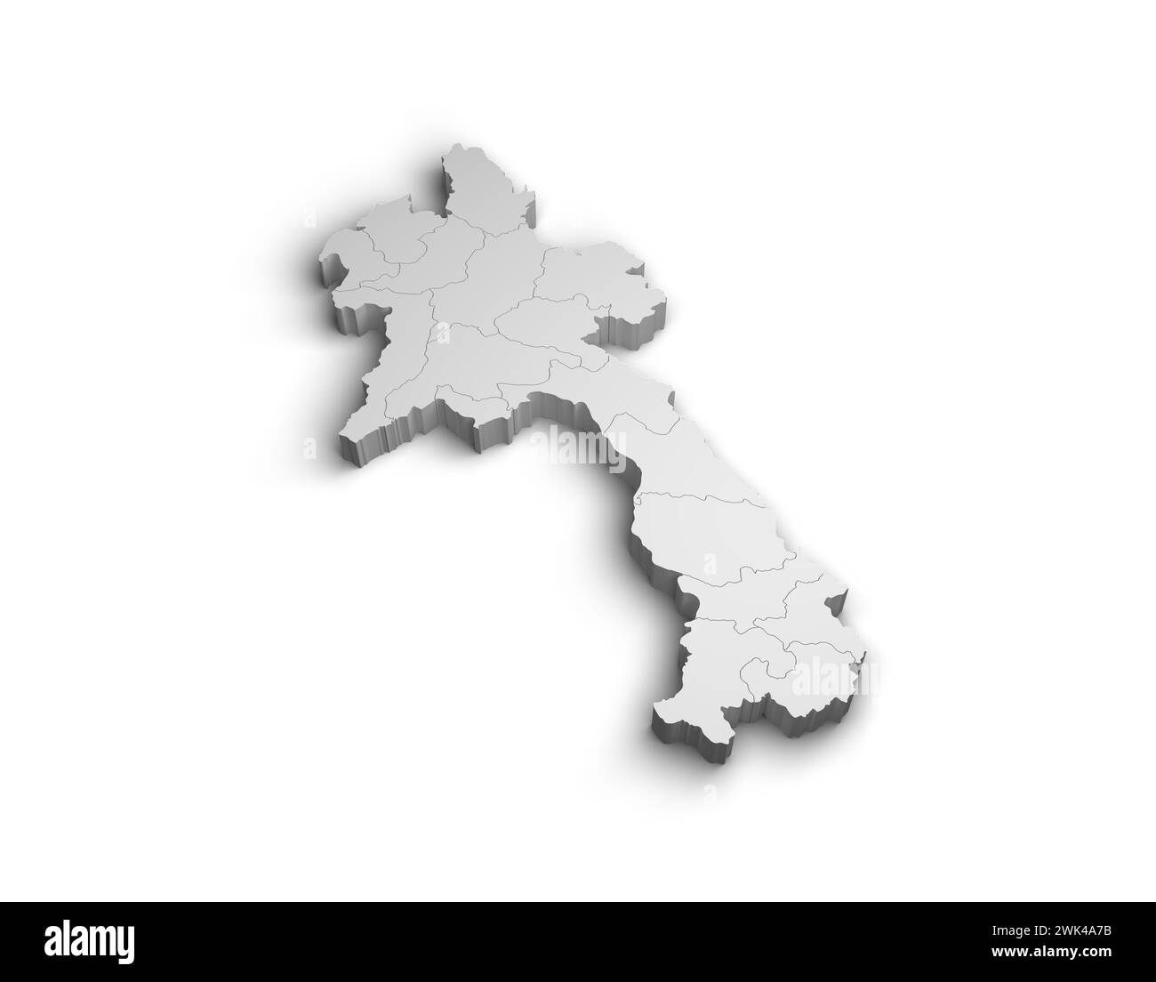 3d Laos map illustration white background isolate Stock Photo - Alamy
