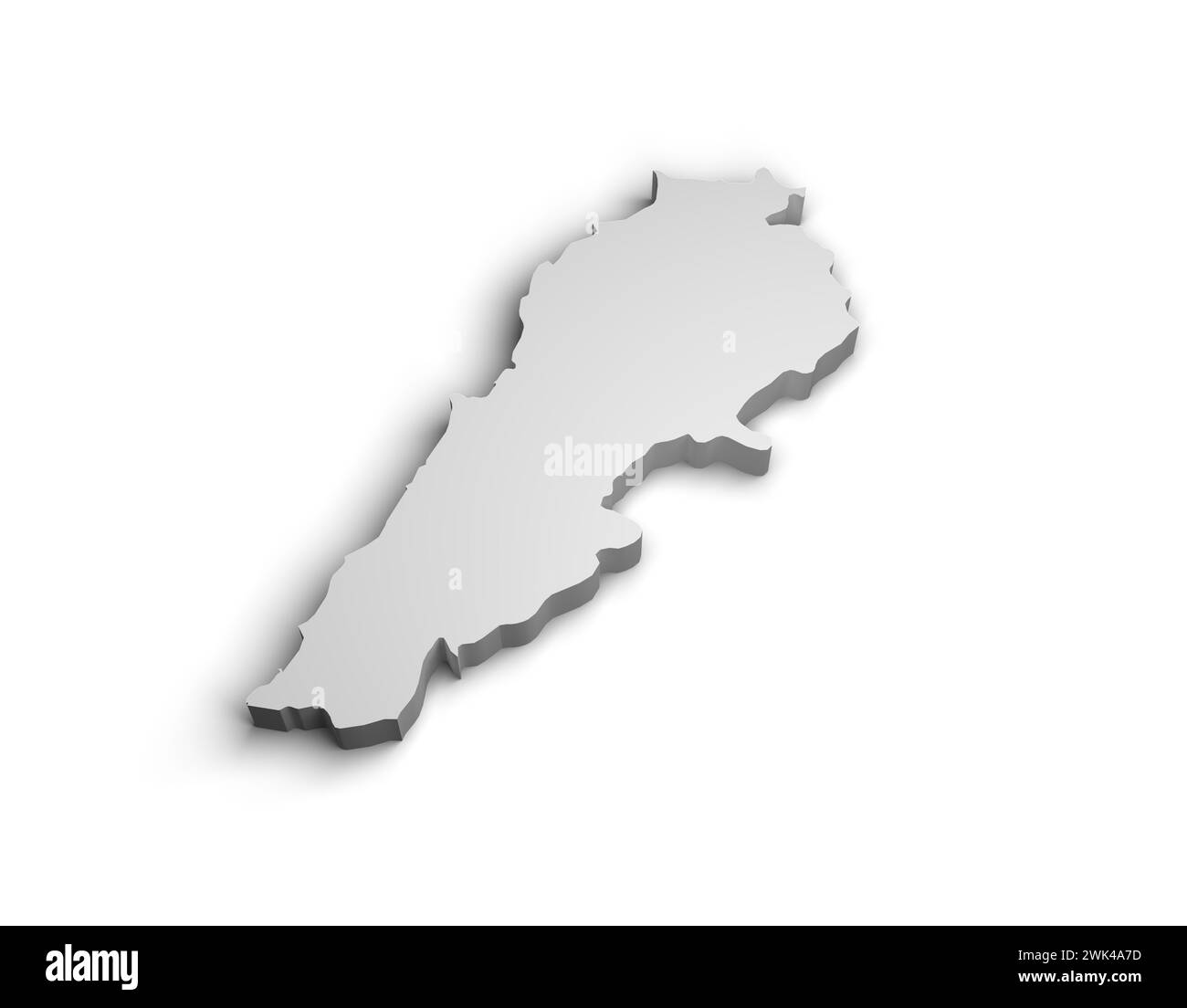 3d Lebanon map illustration white background isolate Stock Photo - Alamy