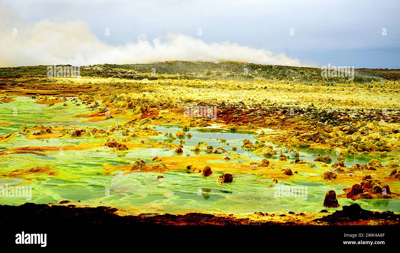 The Danakil desert, in north-eastern Ethiopia, inhabited by a few Afar ...