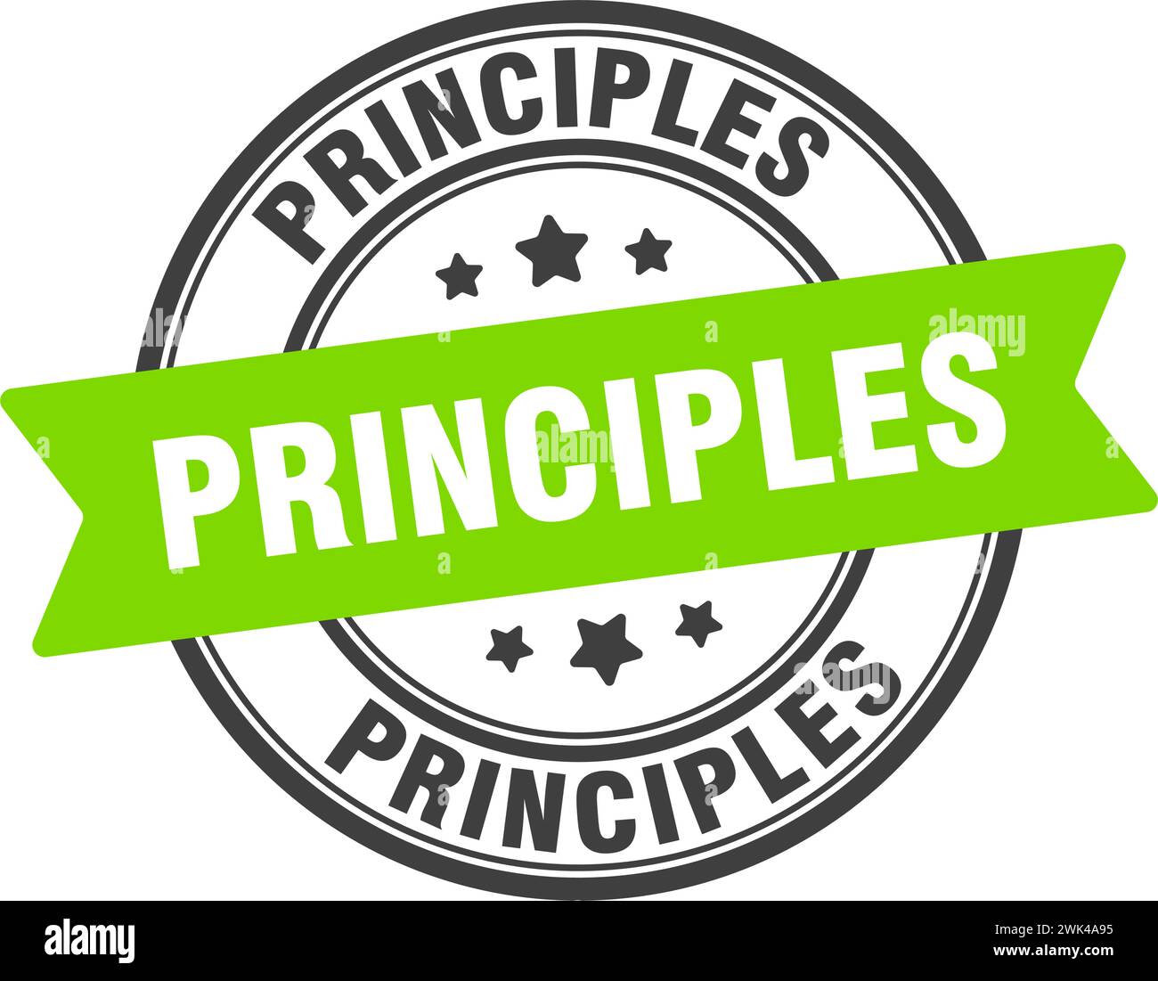 principles stamp. principles round sign. label on transparent ...