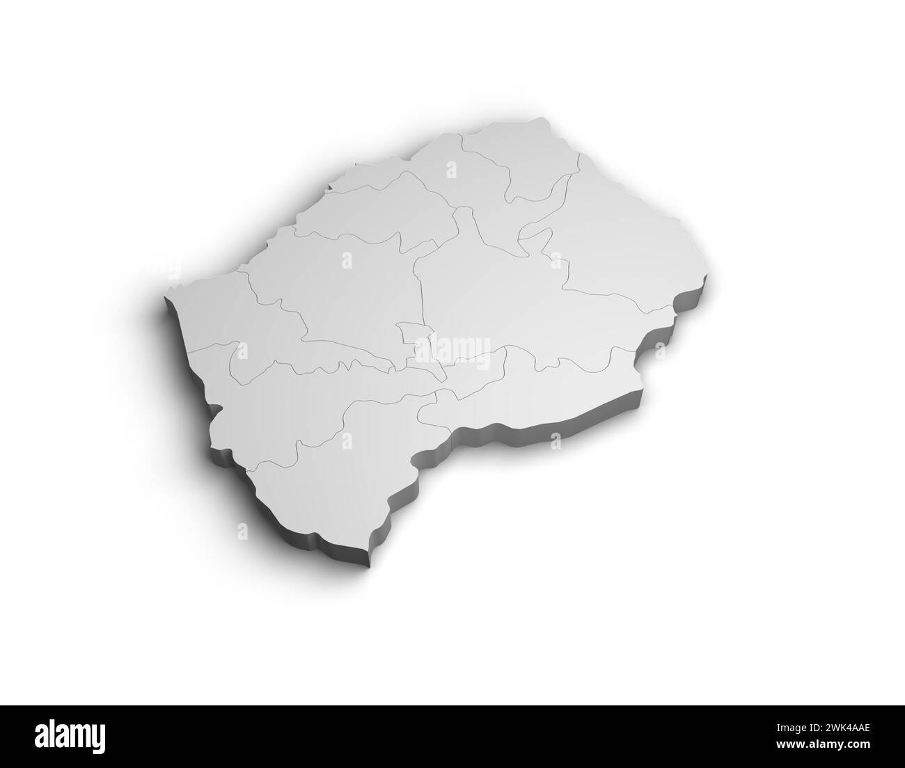 3d Lesotho map illustration white background isolate Stock Photo - Alamy