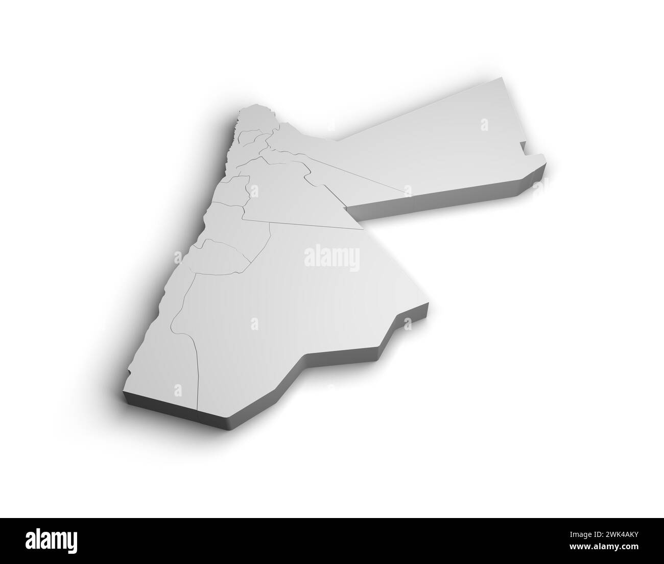 3d Jordan map illustration white background isolate Stock Photo - Alamy