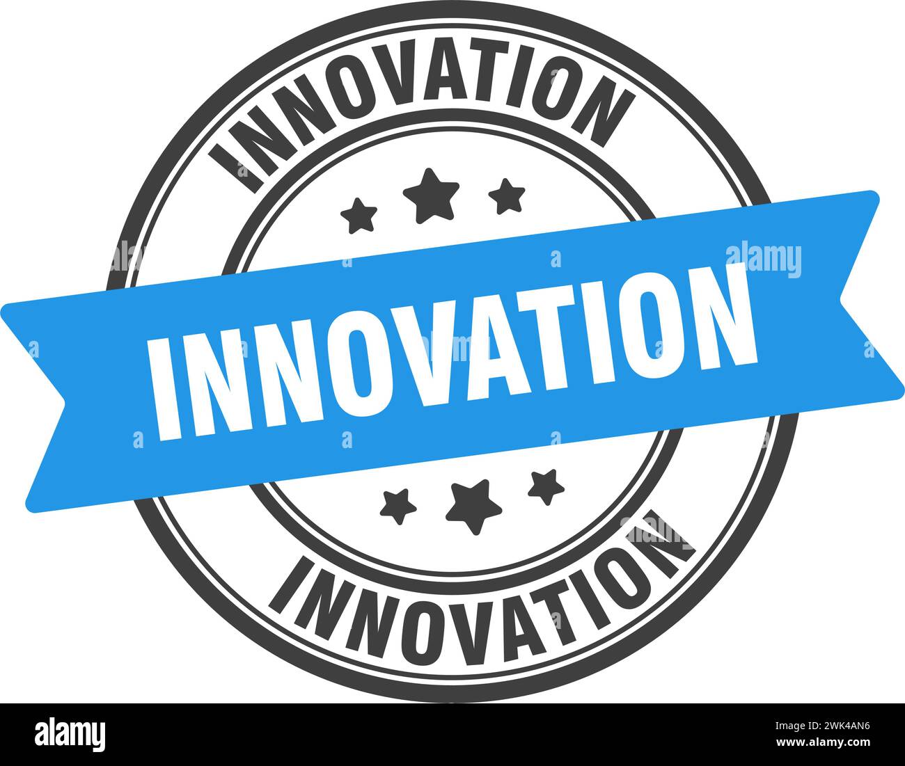 innovation stamp. innovation round sign. label on transparent ...