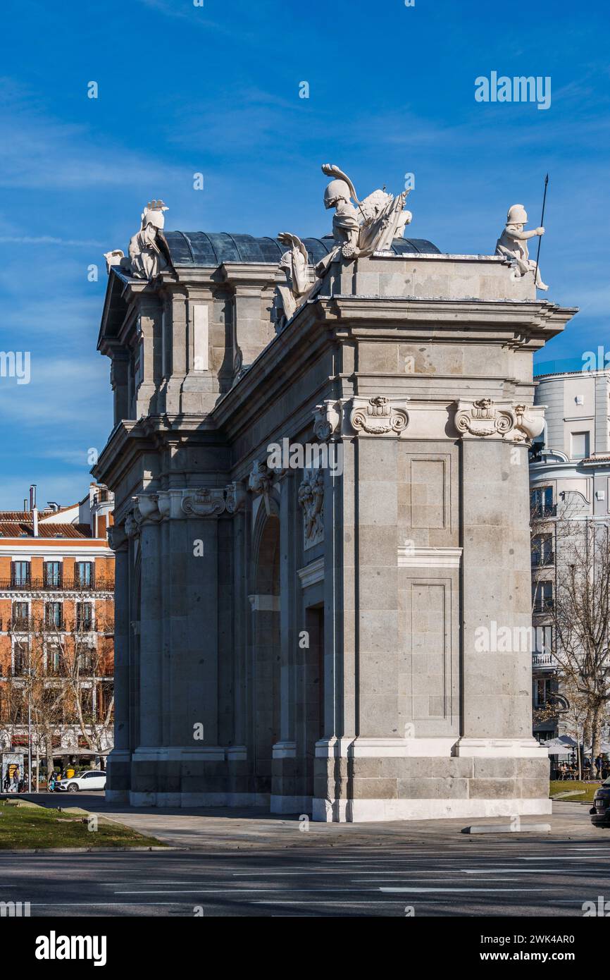 Madrid, Spain - January 28, 2024: The Puerta de Alcala Neo-classical ...