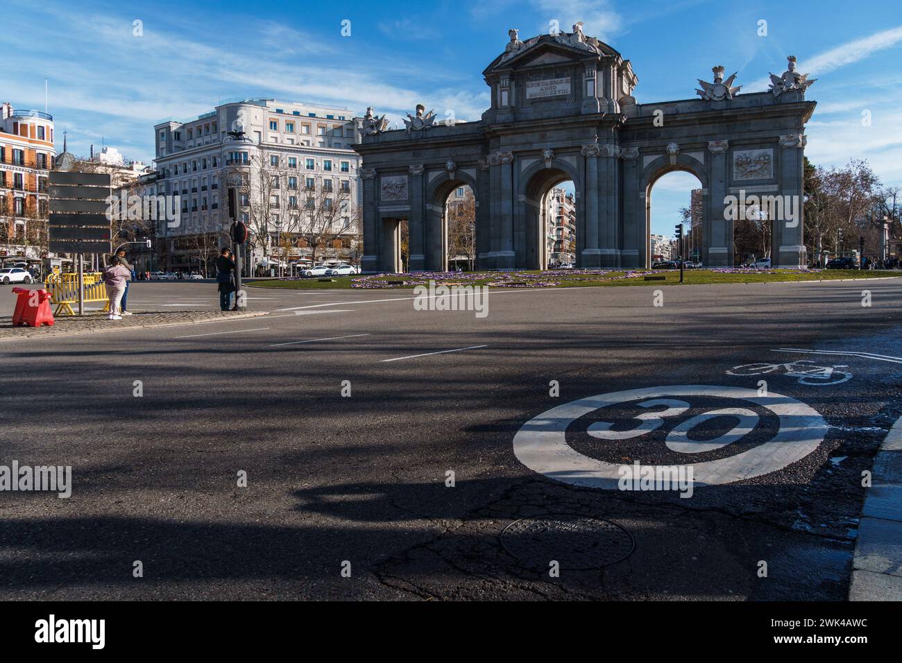 Madrid, Spain - January 28, 2024: The Puerta de Alcala Neo-classical ...