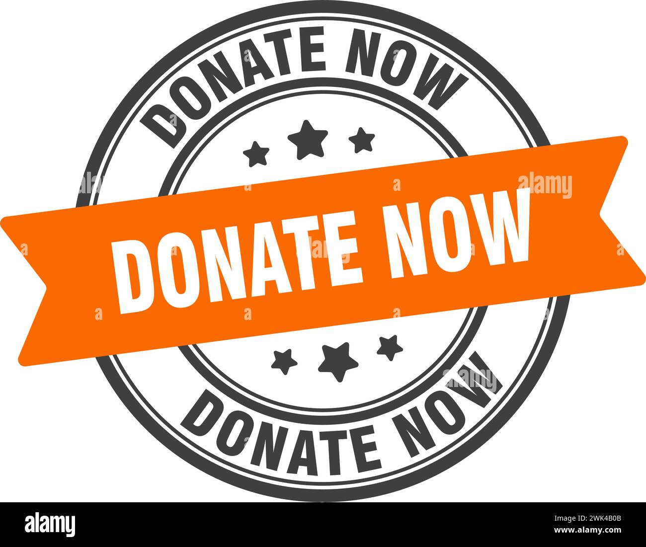 donate now stamp. donate now round sign. label on transparent background Stock Vector Image ...