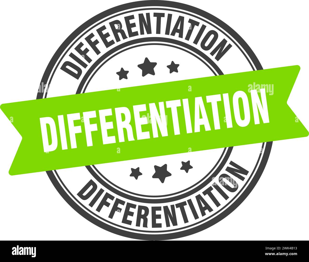 differentiation stamp. differentiation round sign. label on transparent ...