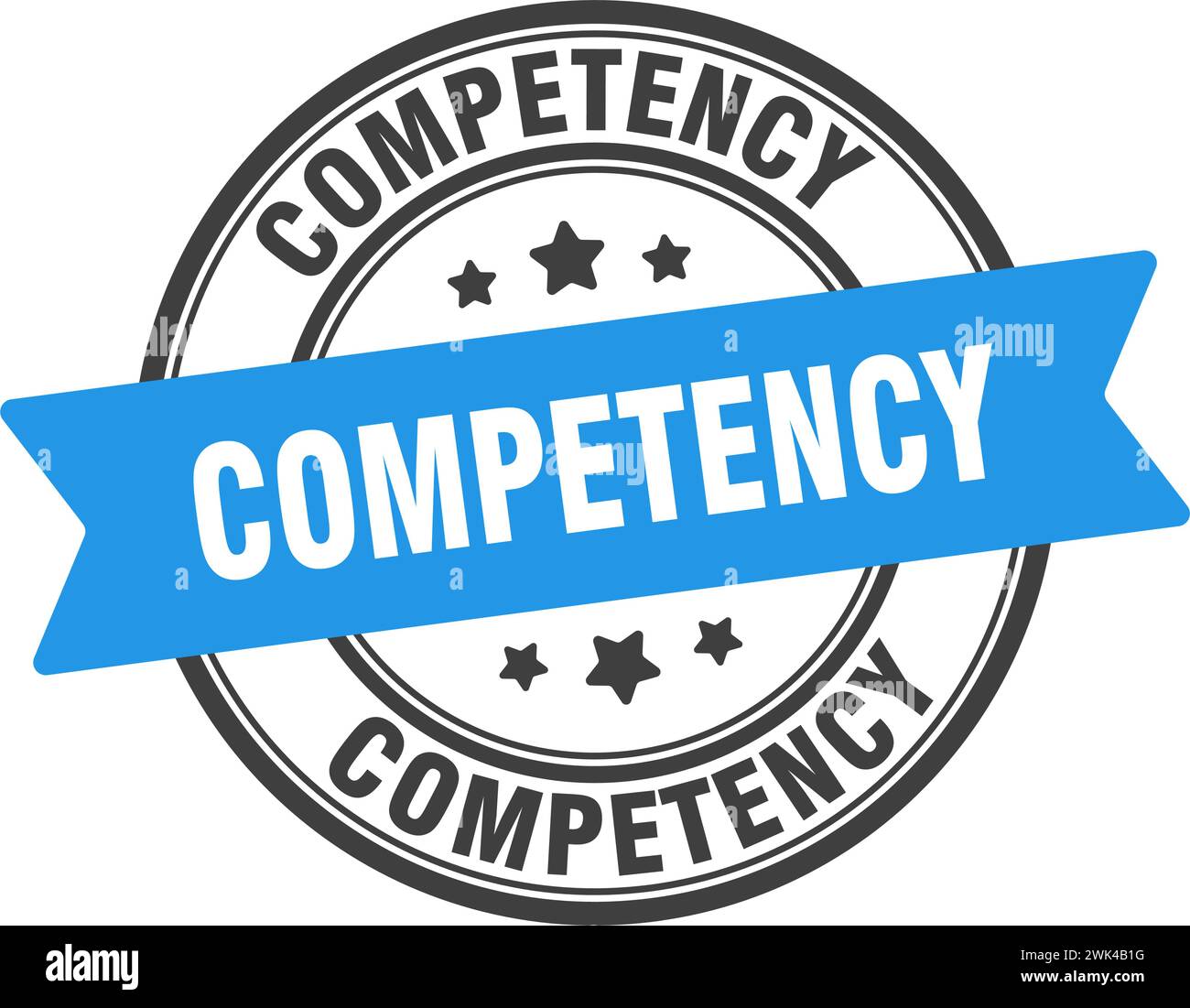 competency stamp. competency round sign. label on transparent ...